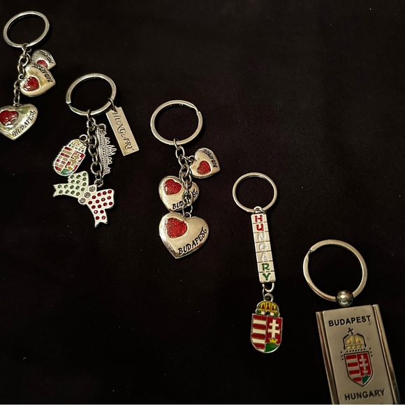 Holiday | Budapest Hungary Souvenir Keychain Set Red And Silver | Poshmark